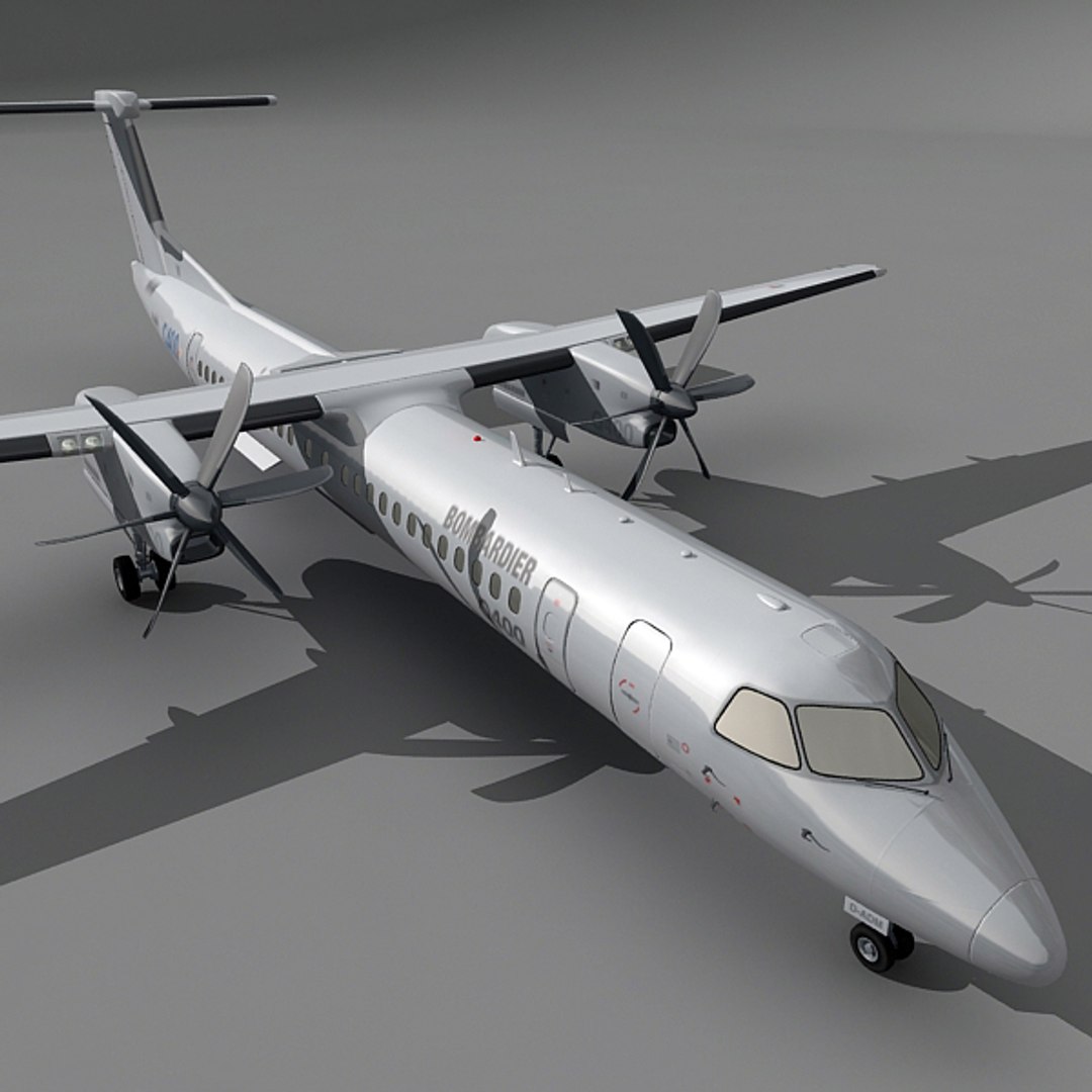 3d havilland bombardier q400 plane model
