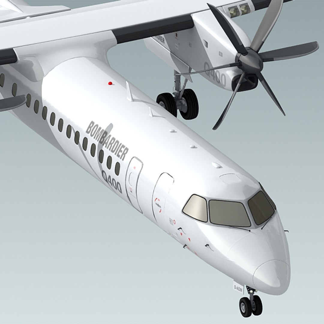 3d havilland bombardier q400 plane model