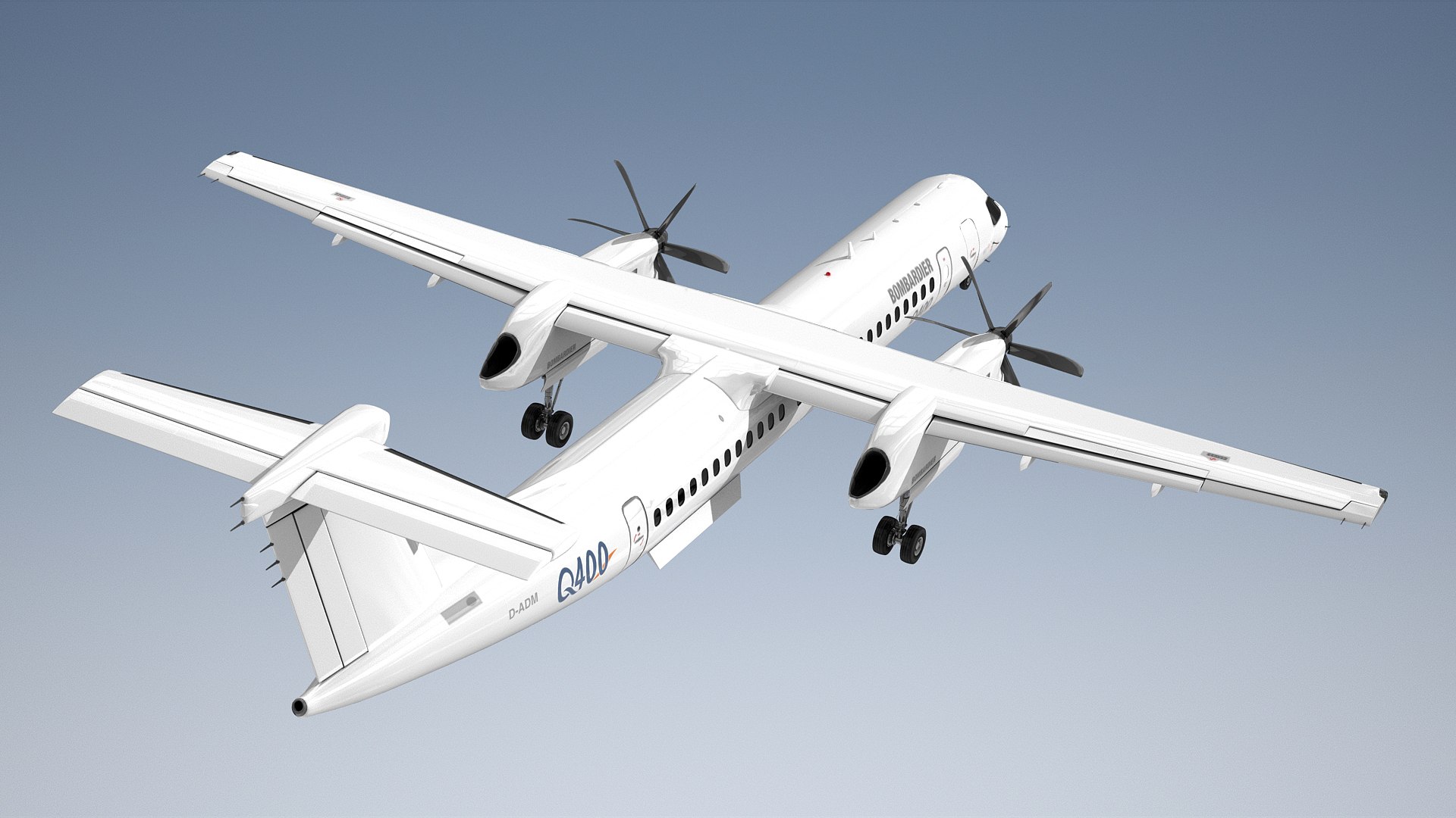 3d Havilland Bombardier Q400 Plane Model