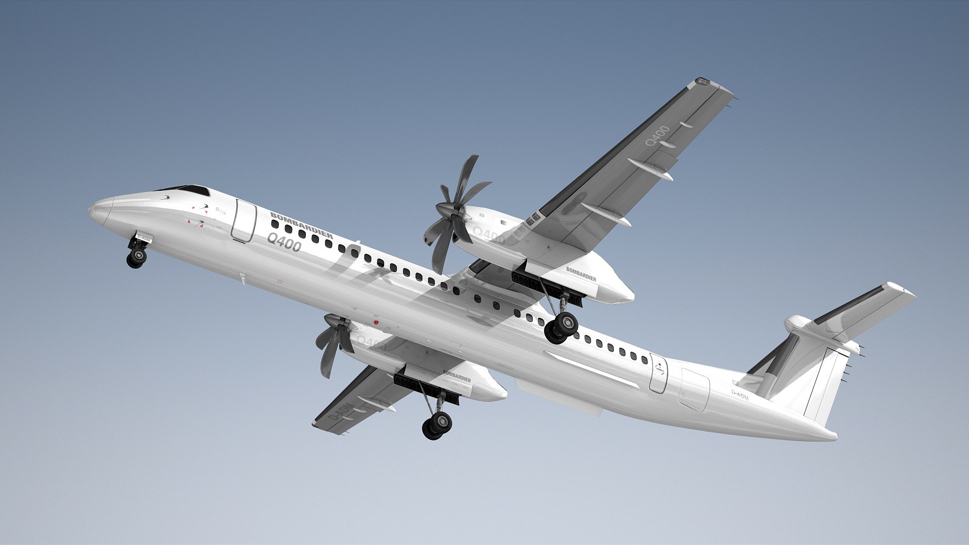 3d Havilland Bombardier Q400 Plane Model