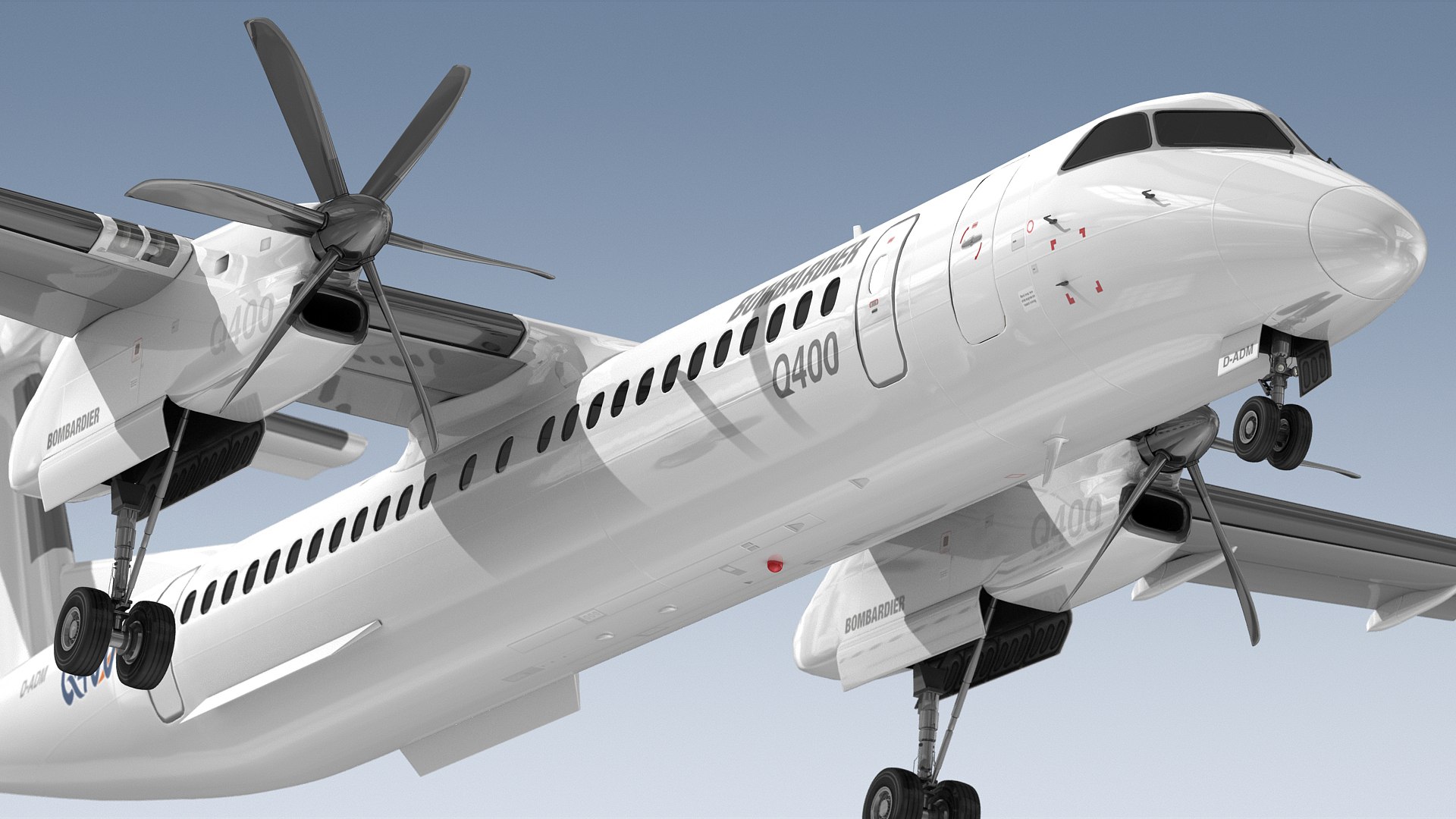 3d Havilland Bombardier Q400 Plane Model