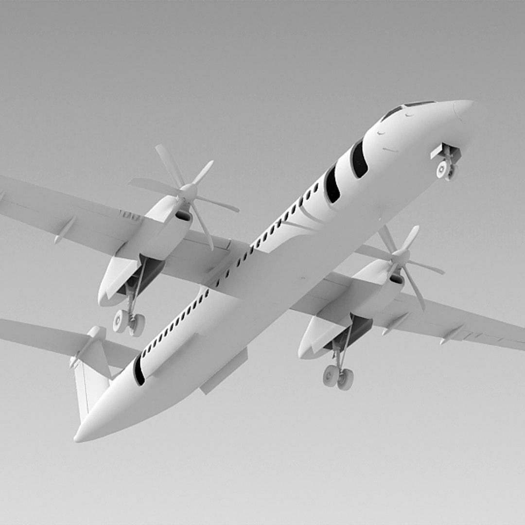 3d havilland bombardier q400 plane model