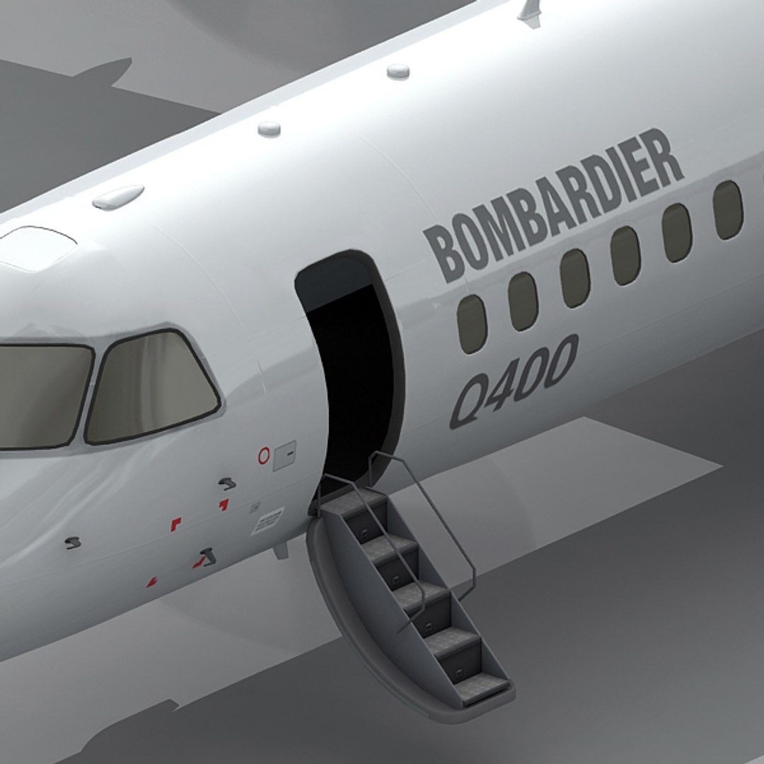3d havilland bombardier q400 plane model