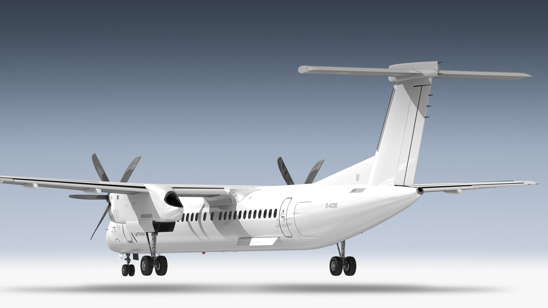 3d Havilland Bombardier Q400 Plane Model