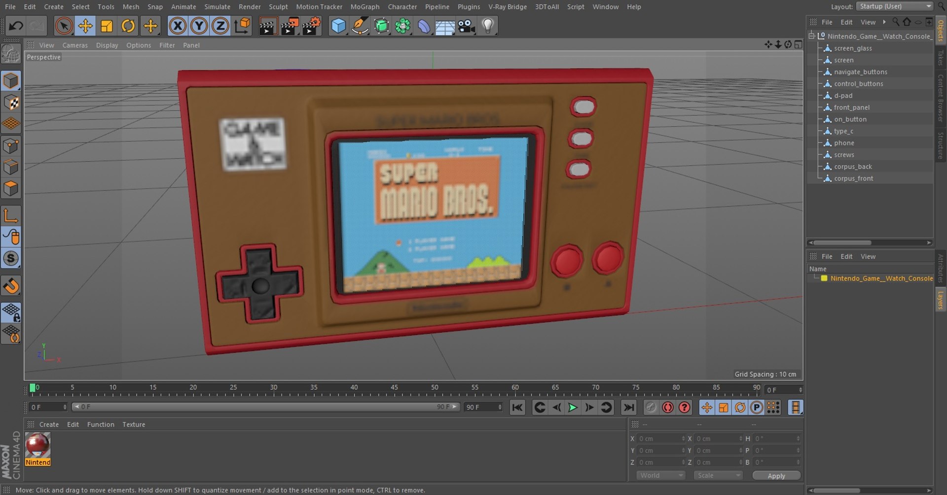 Nintendo Game And Watch Console Super Mario Bros 3D Model - TurboSquid ...
