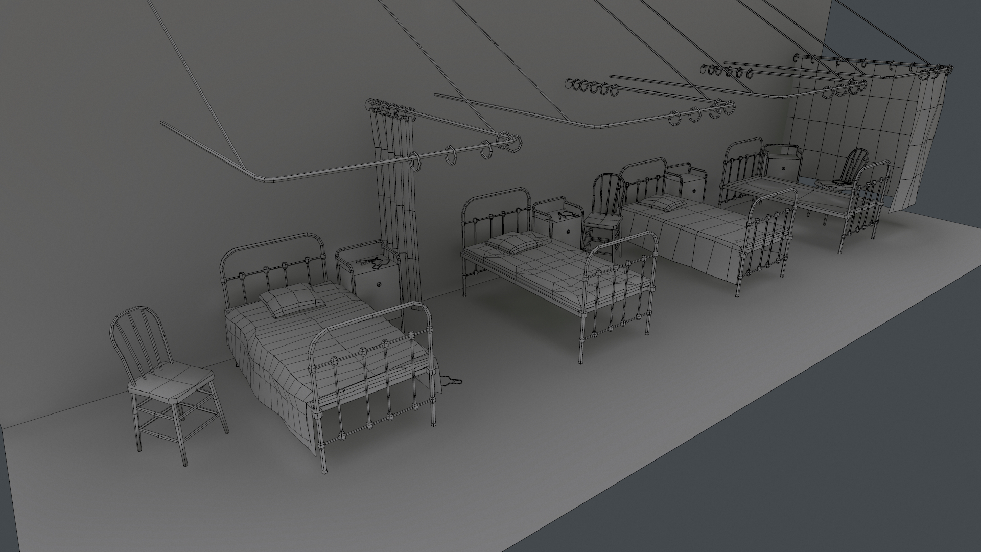 3D old hospital room - TurboSquid 1704327