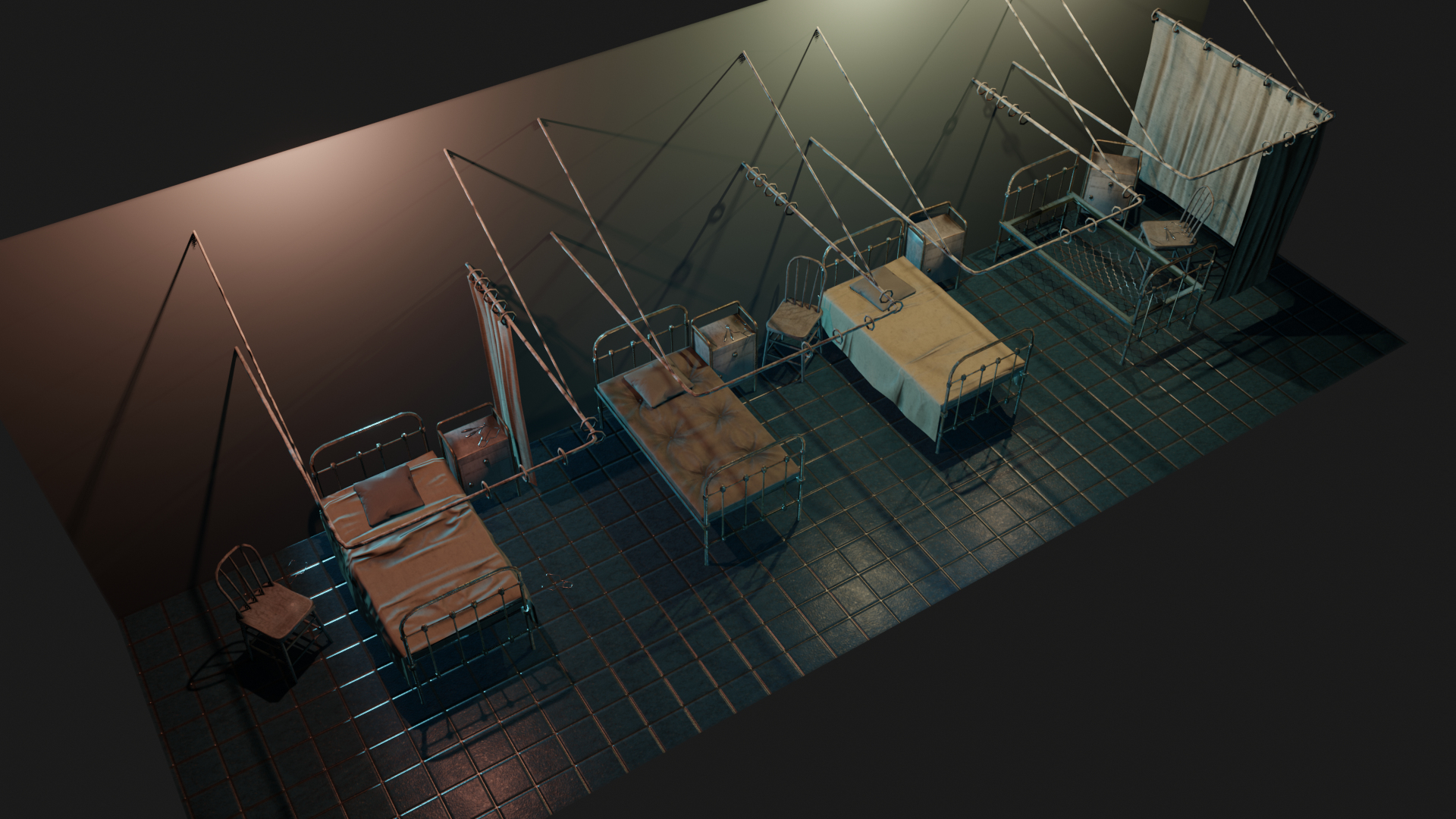 3D old hospital room - TurboSquid 1704327