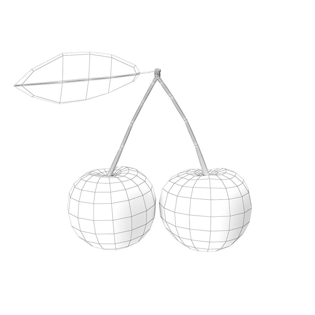 3d model cherry drops droplet