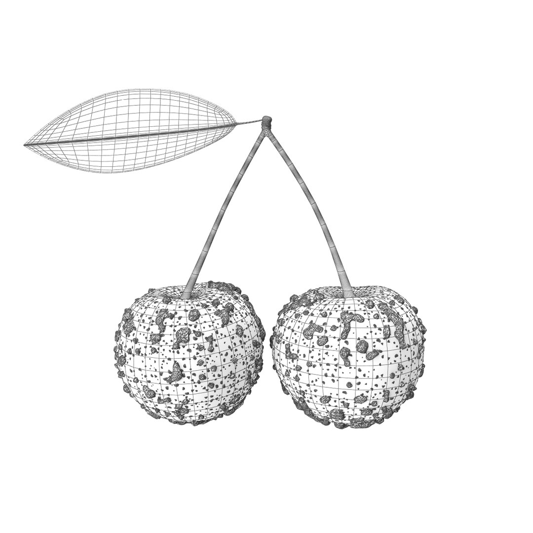 3d model cherry drops droplet
