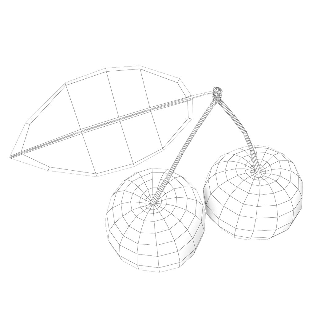 3d model cherry drops droplet