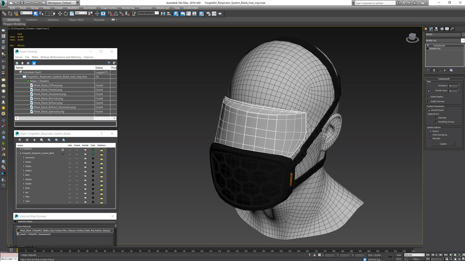 3D ForgedAir Respirator System Black - TurboSquid 2160868