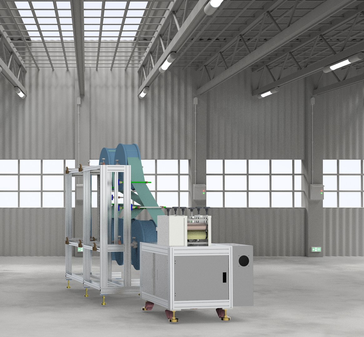 3D Kn95 Semi-automatic Production Machine - TurboSquid 1620845