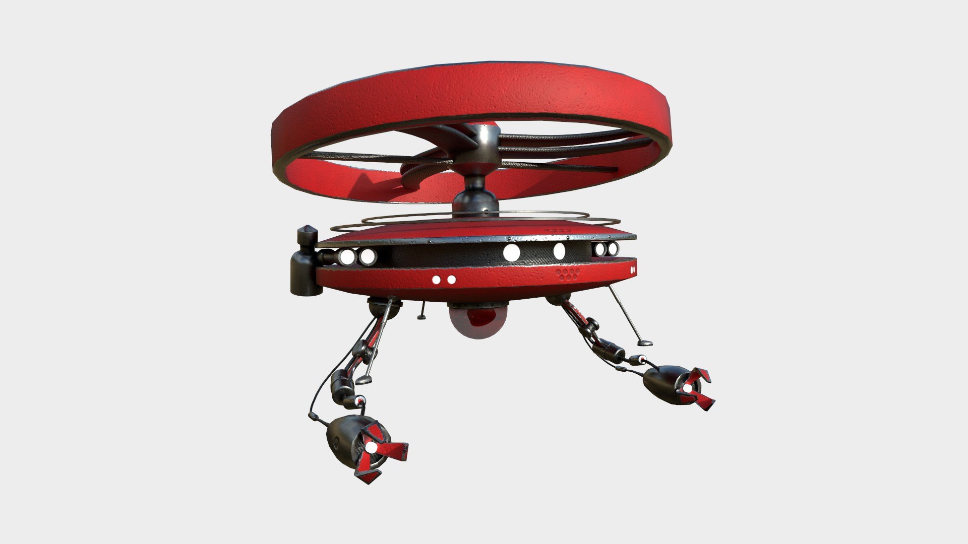 3D Flying Robot I04 Red - SciFi Character Design model - TurboSquid 1886600