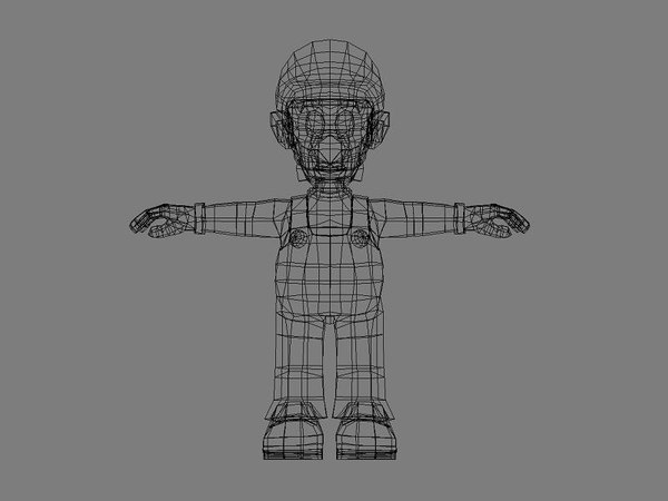 nintendo video character luigi 3d model