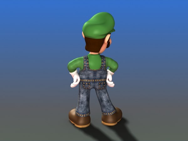 nintendo video character luigi 3d model