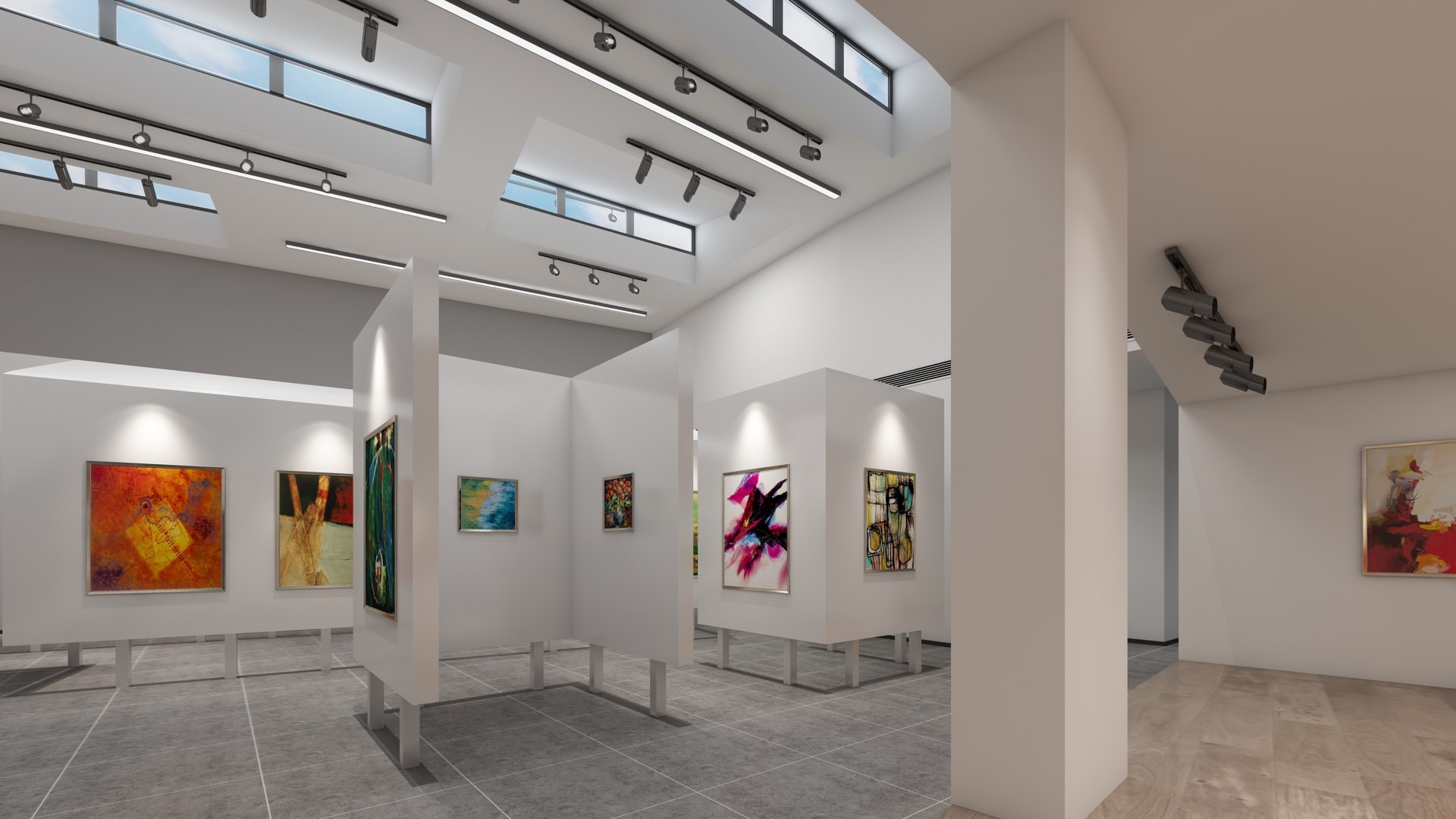 Modern Art Gallery 01 Model - TurboSquid 2195913