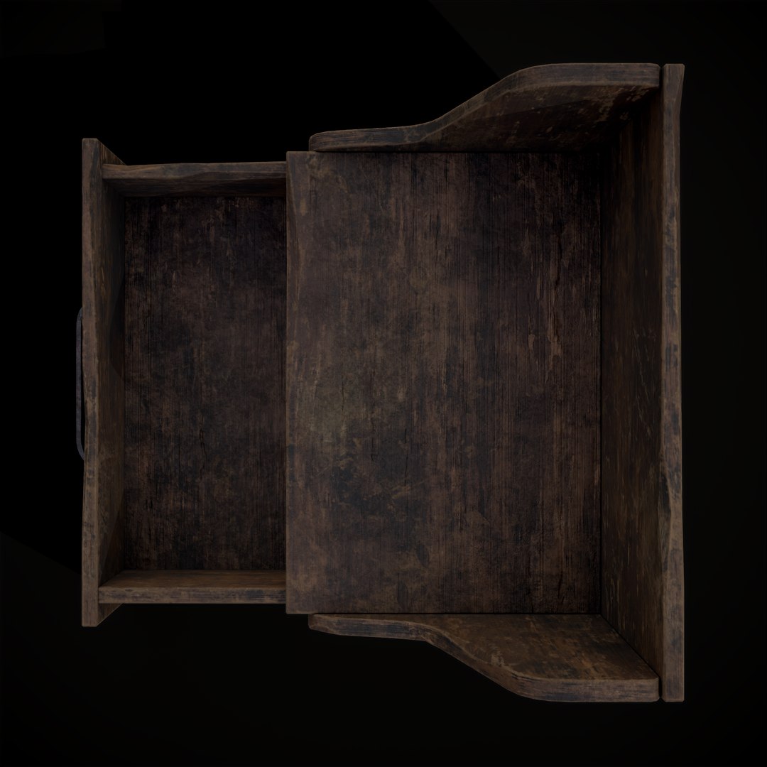 Rustic Wooden Bedside Table Top Drawer model - TurboSquid 1961823