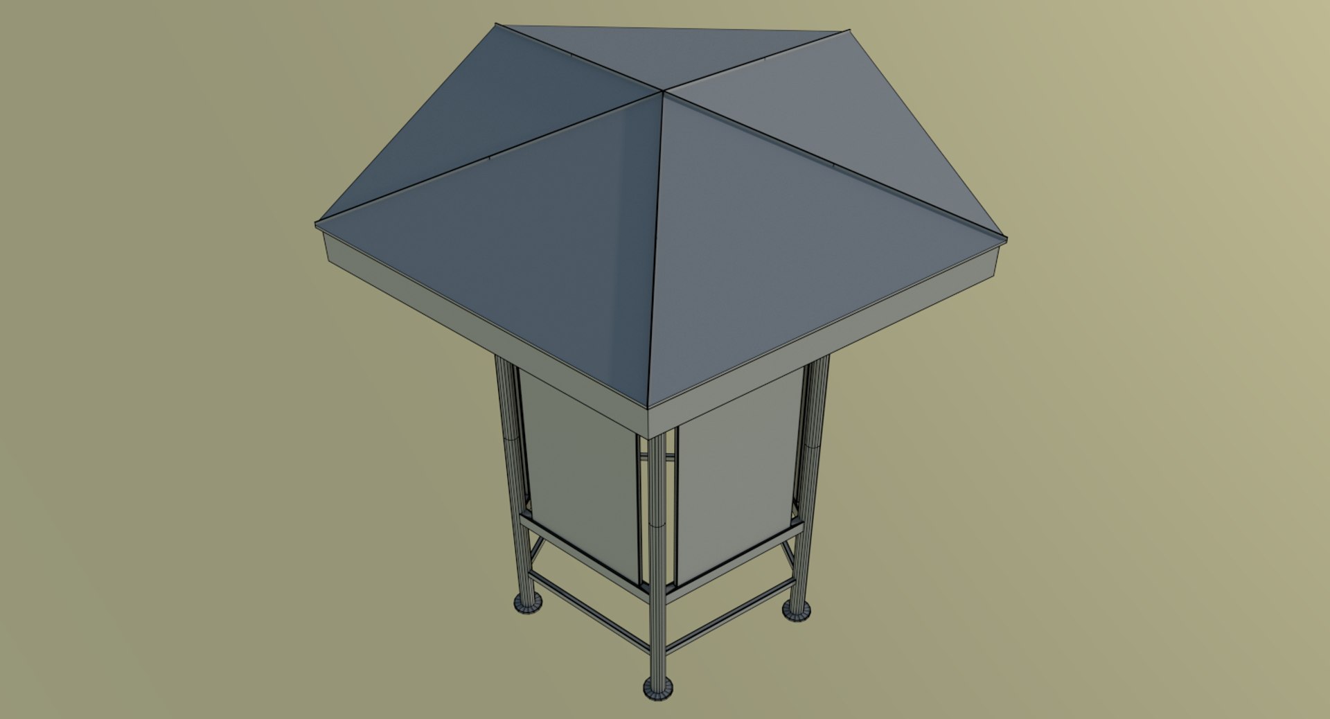 3d street notice board model