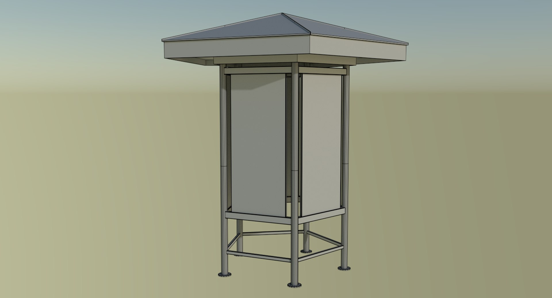 3d street notice board model