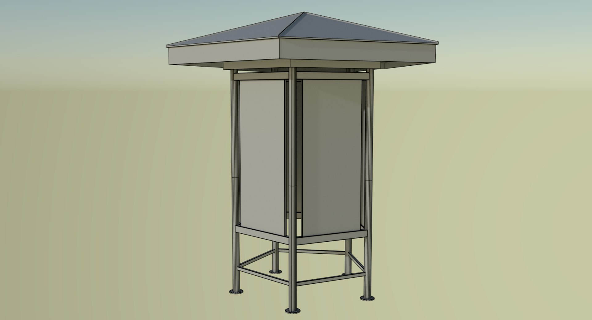 3d street notice board model