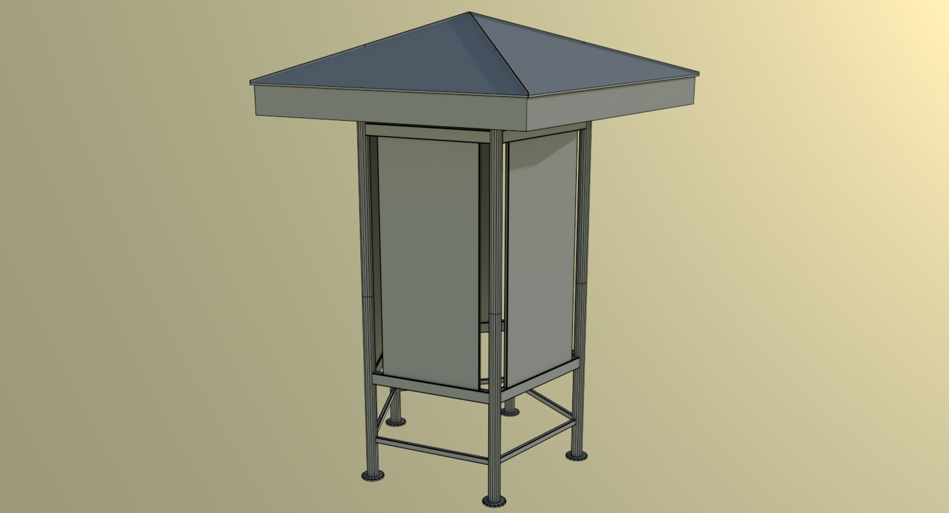 3d street notice board model