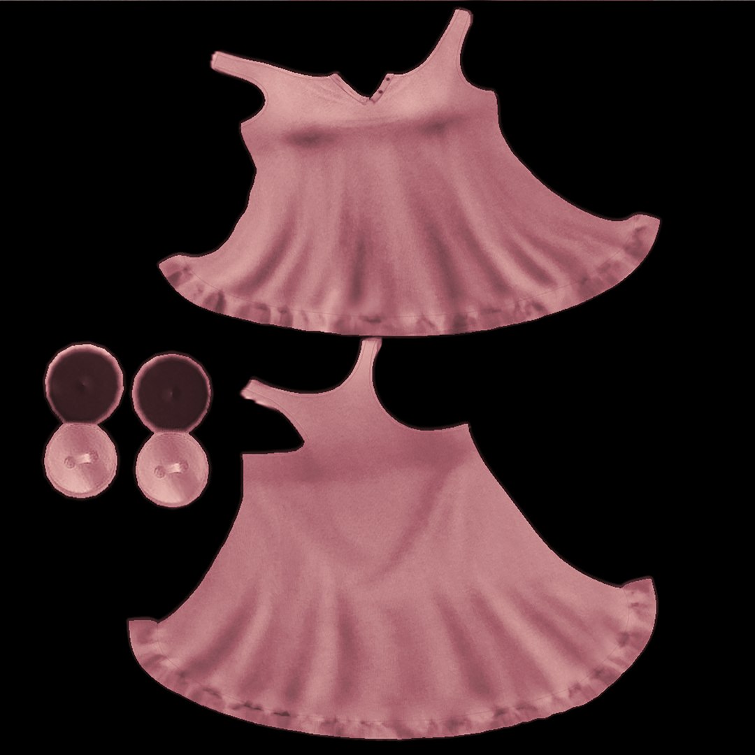 Drape Back Ruffled Bottom Long Tank Top model - TurboSquid 1832022