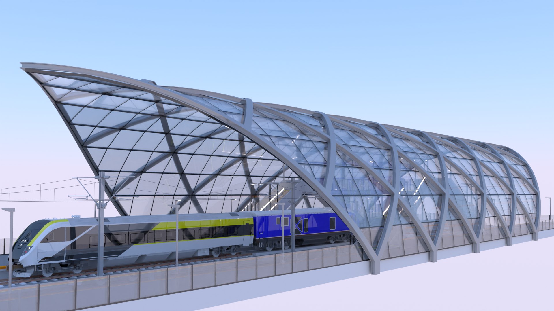 American Train Station 3D Model - TurboSquid 2297035