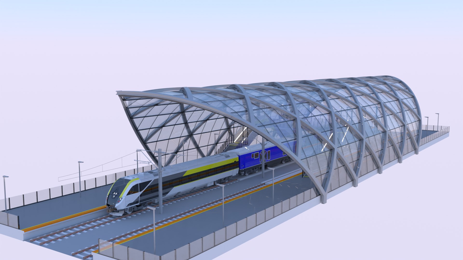 American Train Station 3D Model - TurboSquid 2297035