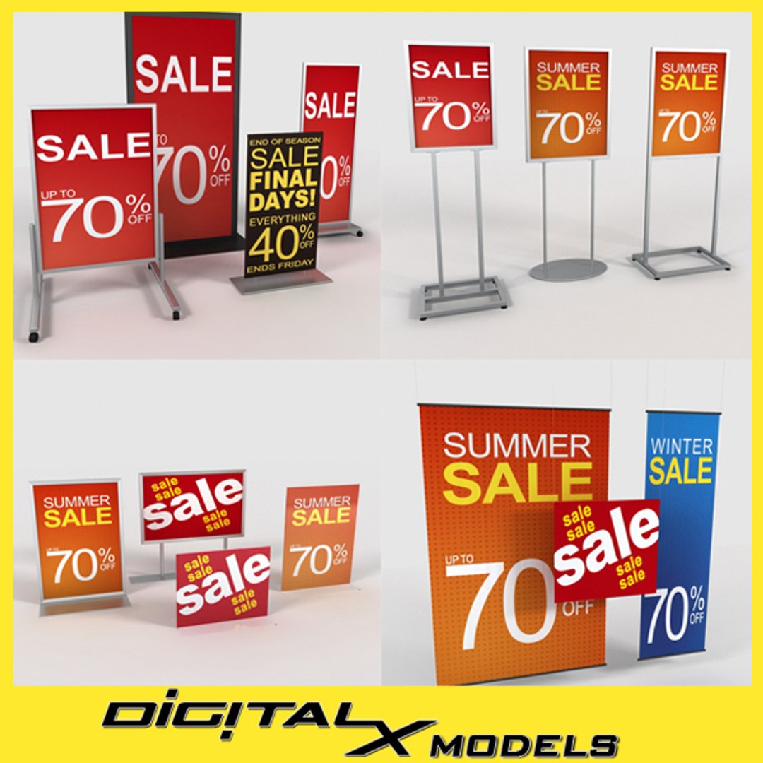 3d Model Store Signage Signs
