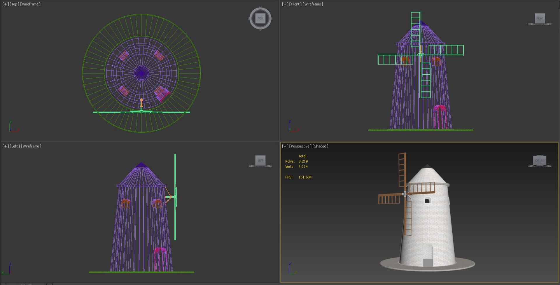 Windmill wind grinder model - TurboSquid 1575926