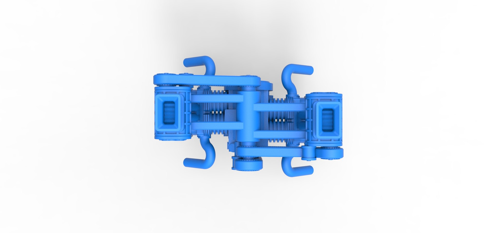 3D model Diecast Flat 4 engine with double supercharger Scale 1 to 25 ...