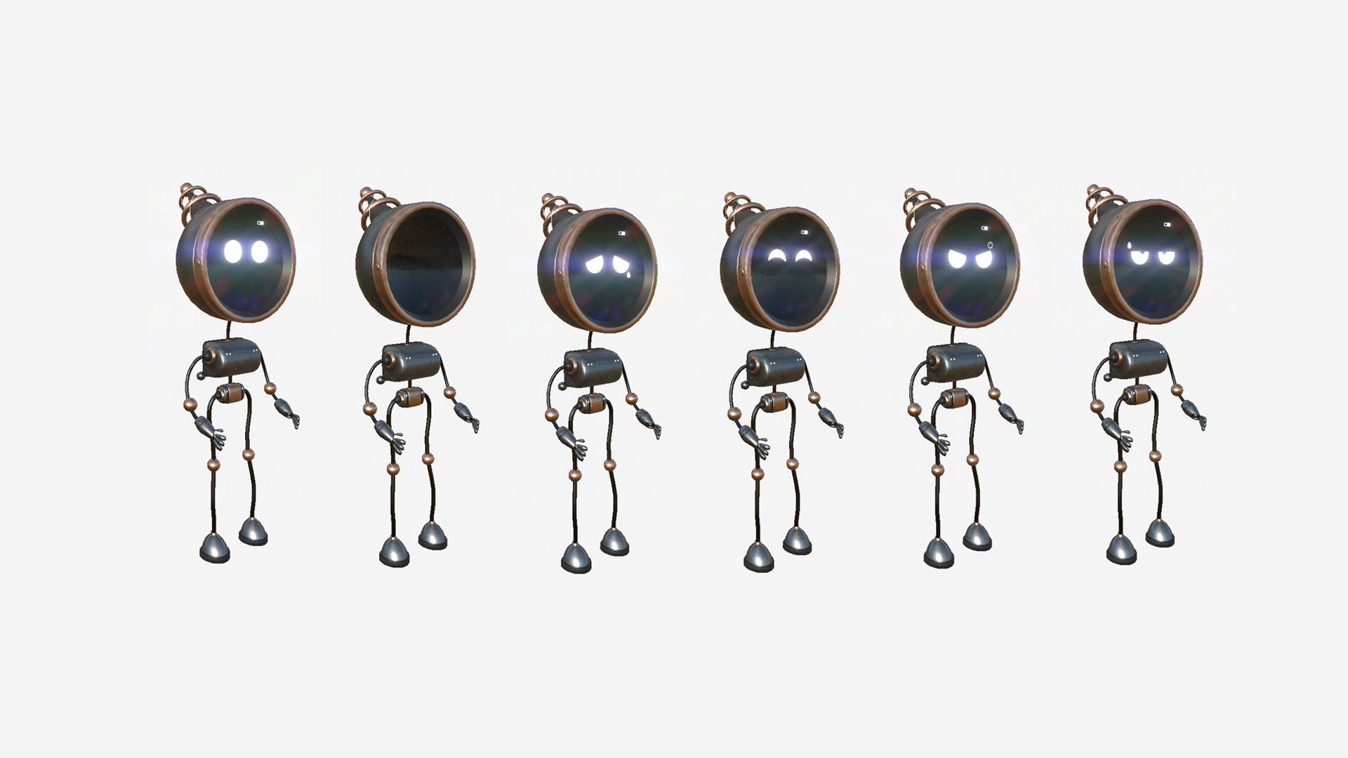 3D Model Cute Robot D10 Metal - SciFi Character Design - TurboSquid 1868306