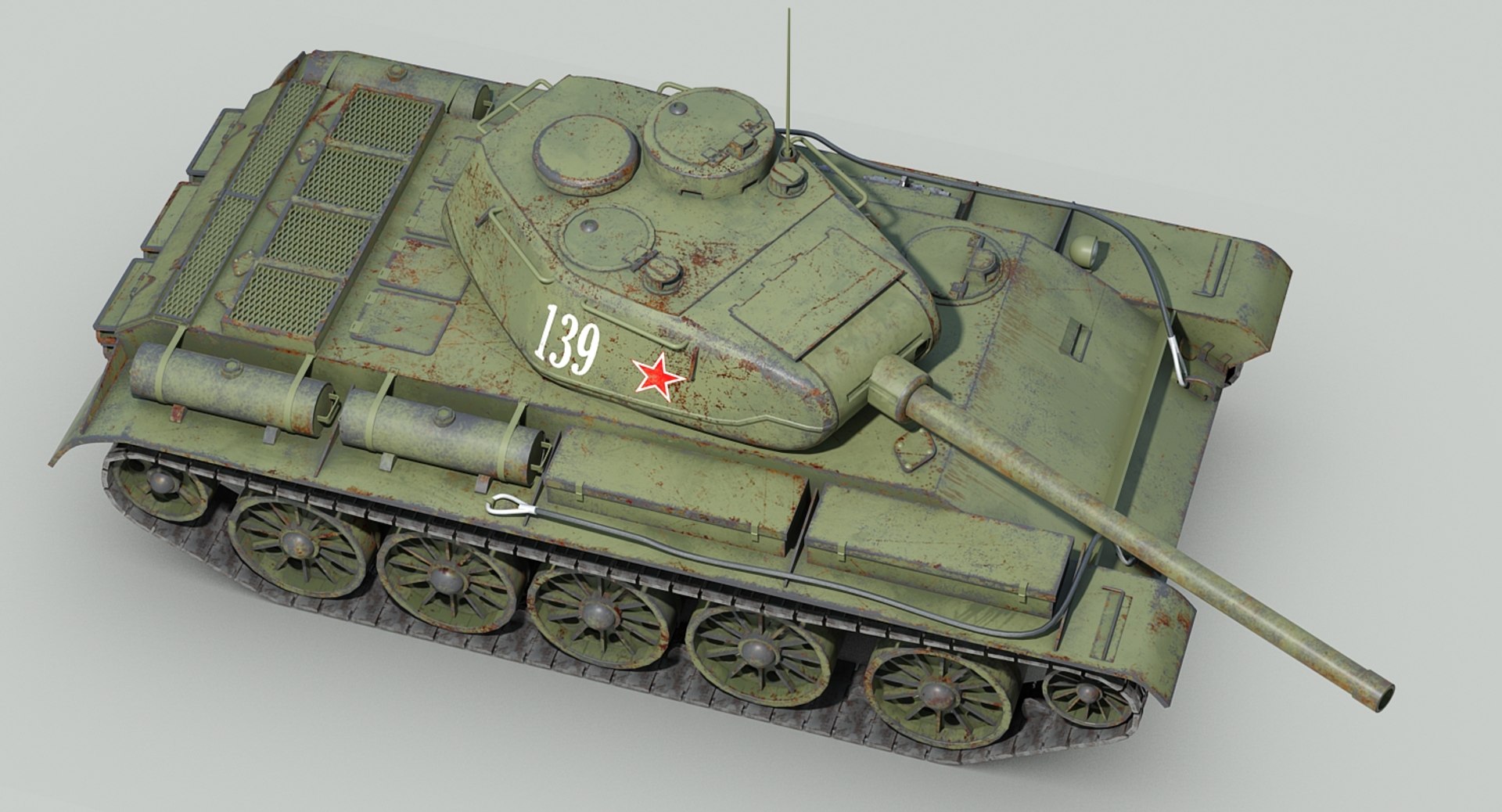 3D Ww2 Russian Tank Gun Model - TurboSquid 1392744