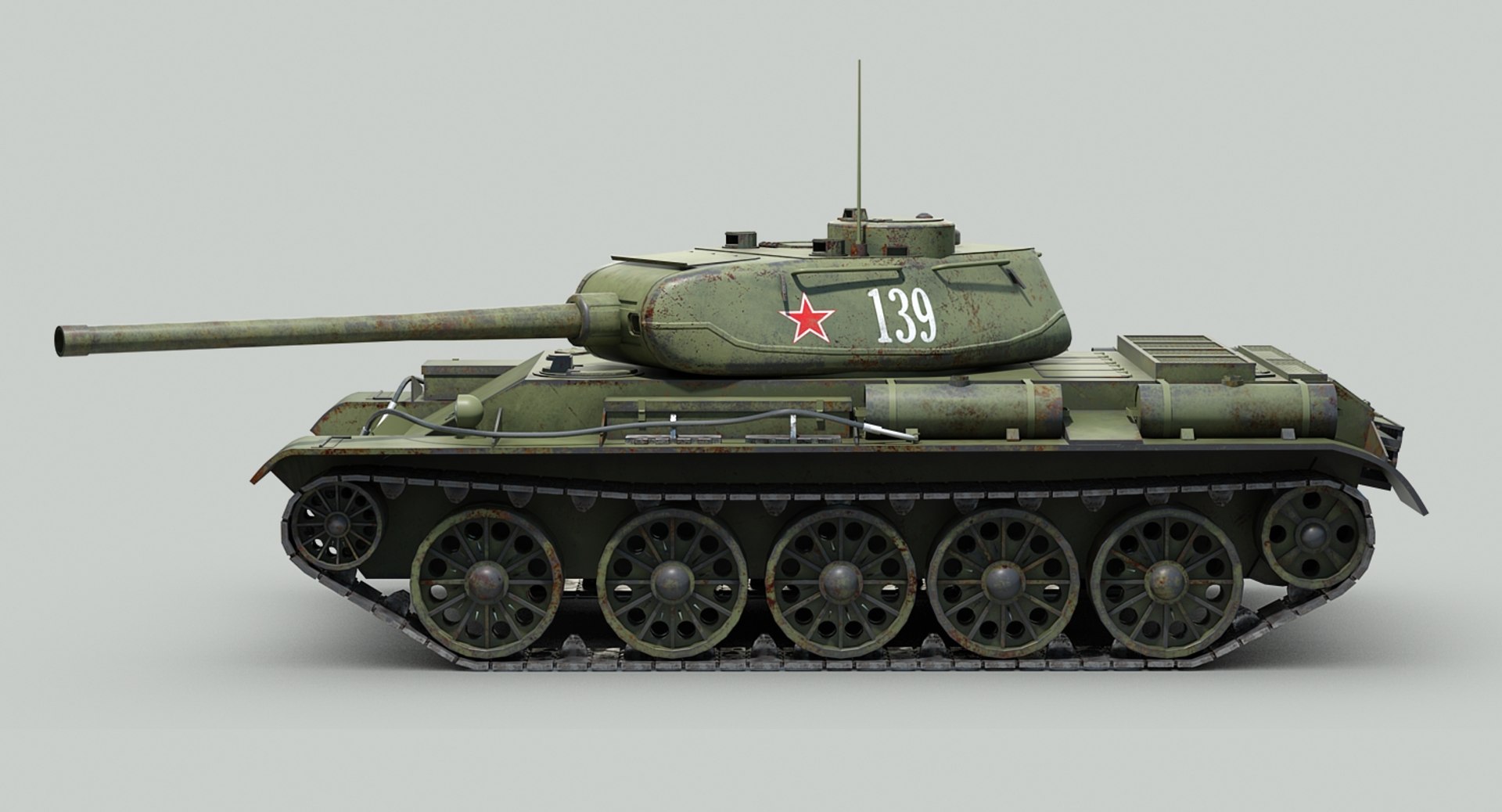 3D Ww2 Russian Tank Gun Model - TurboSquid 1392744