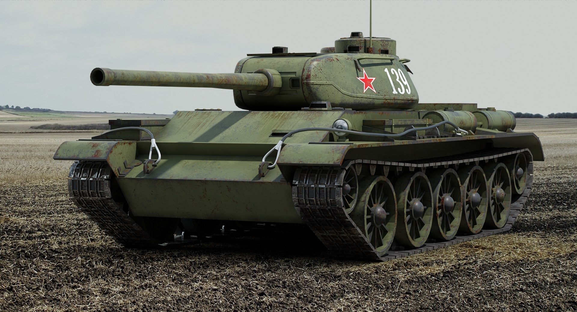 3D Ww2 Russian Tank Gun Model - TurboSquid 1392744