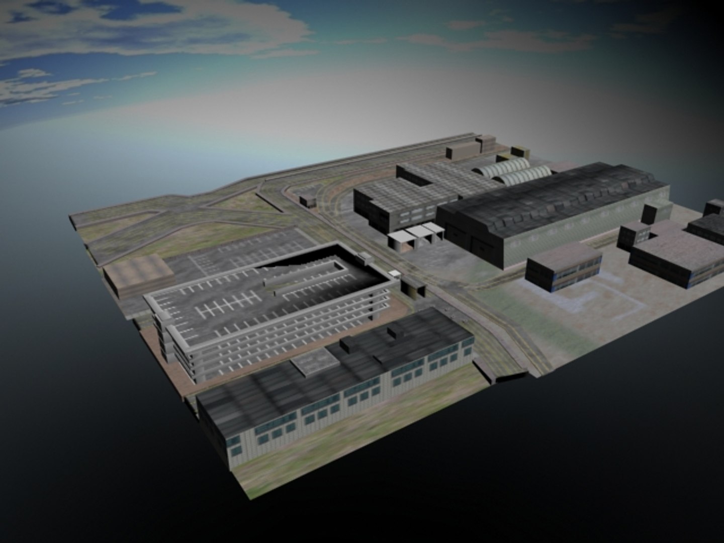 military base gate 3d model