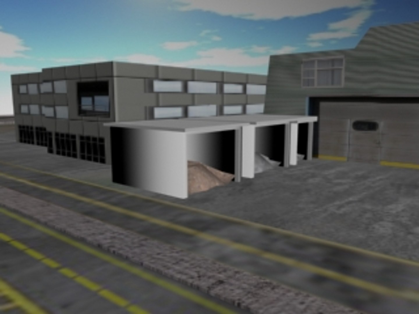 military base gate 3d model