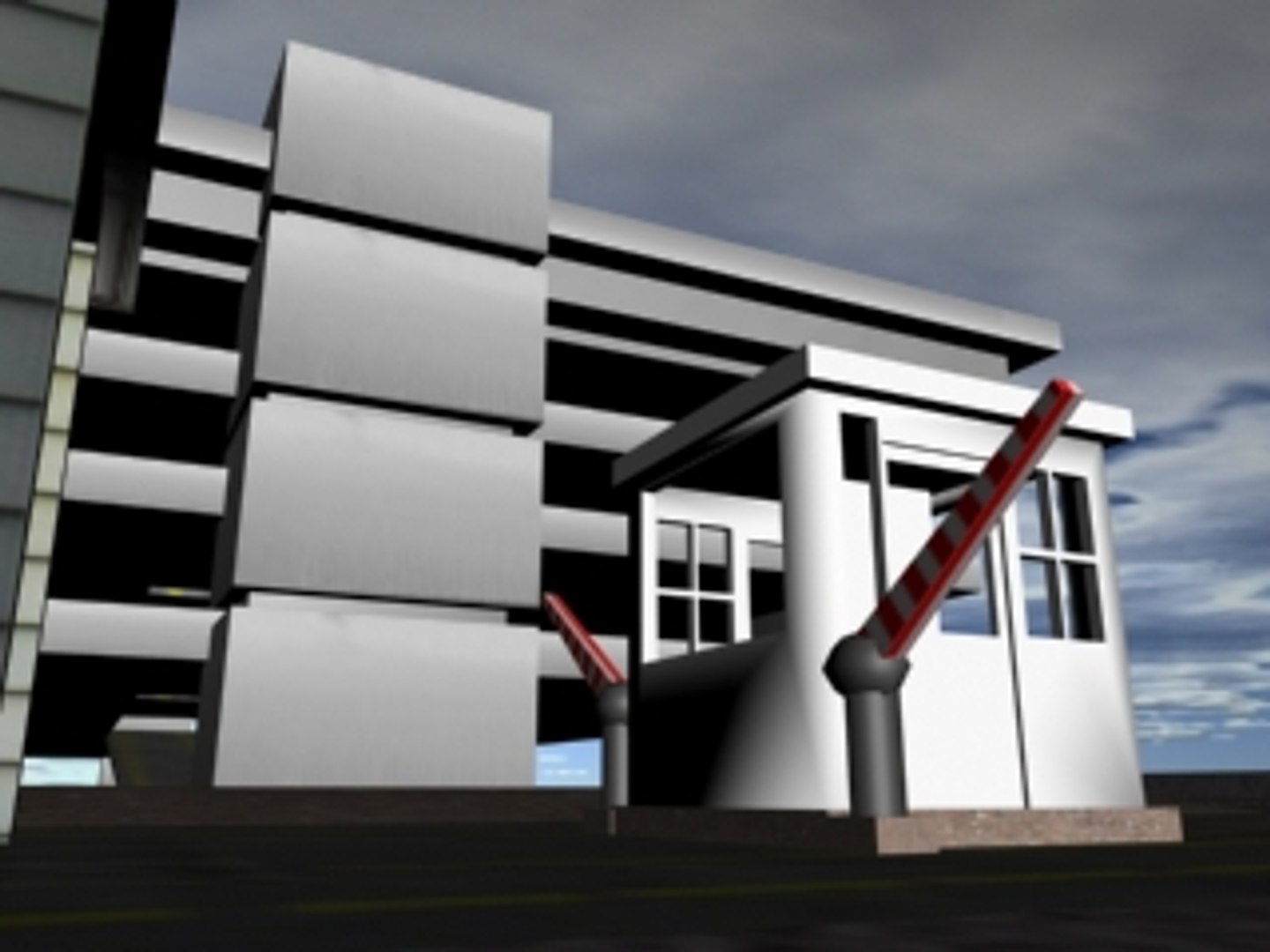 military base gate 3d model