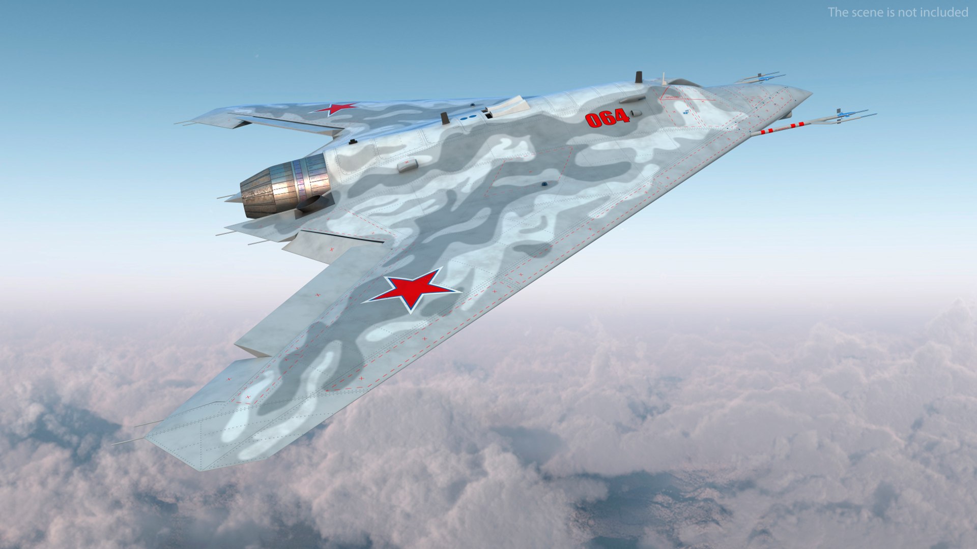 3D Russian Heavy Strike Unmanned Bomber S-70 Okhotnik Rigged for Maya ...