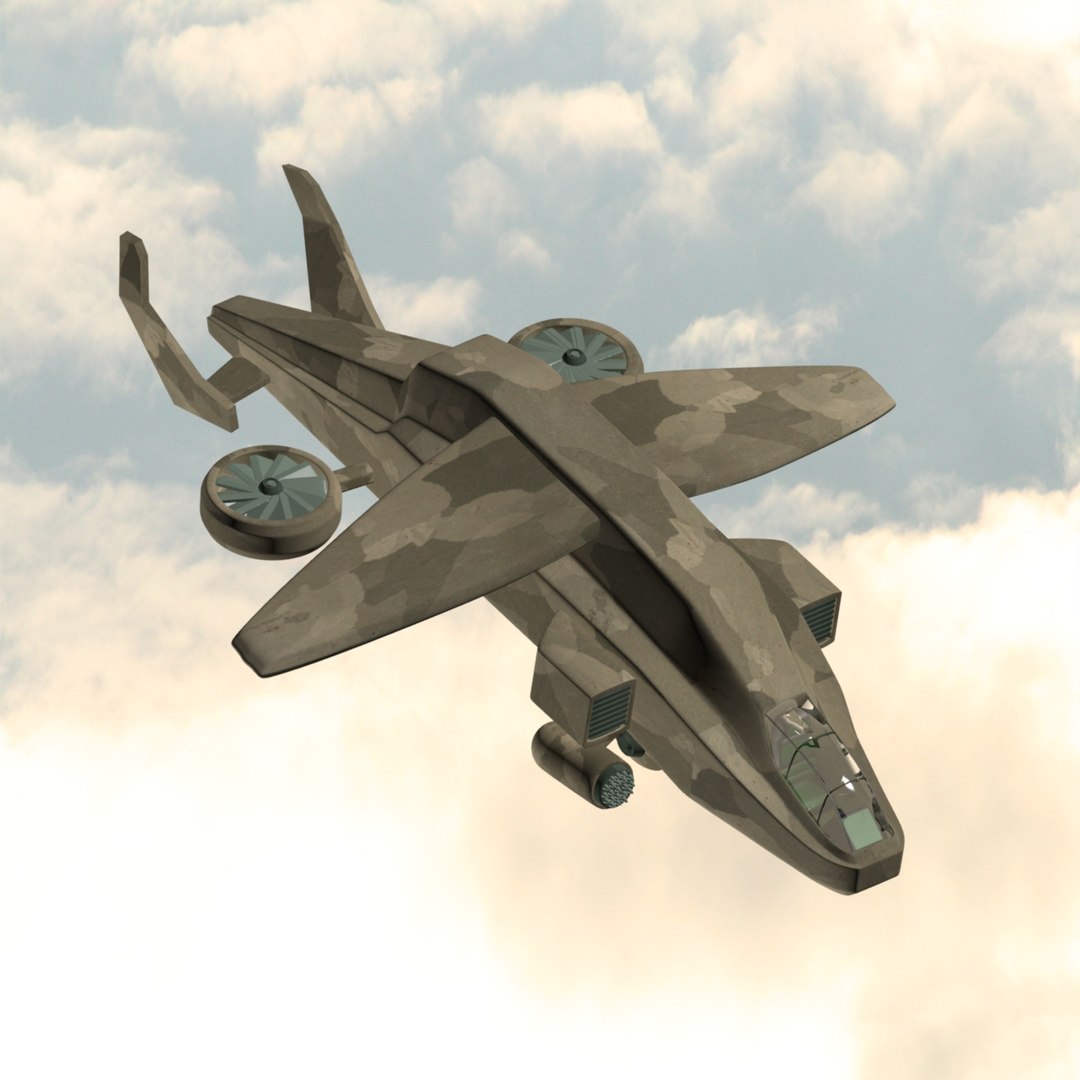 Modern Camouflage Vtol 3d Model