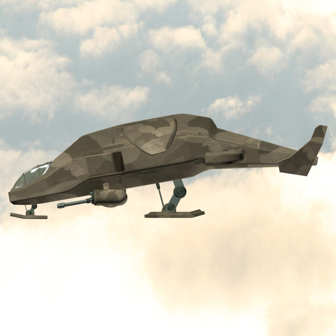modern camouflage vtol 3d model