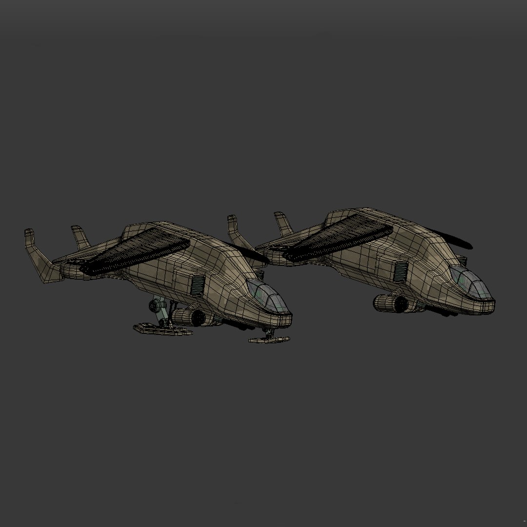 Modern Camouflage Vtol 3d Model