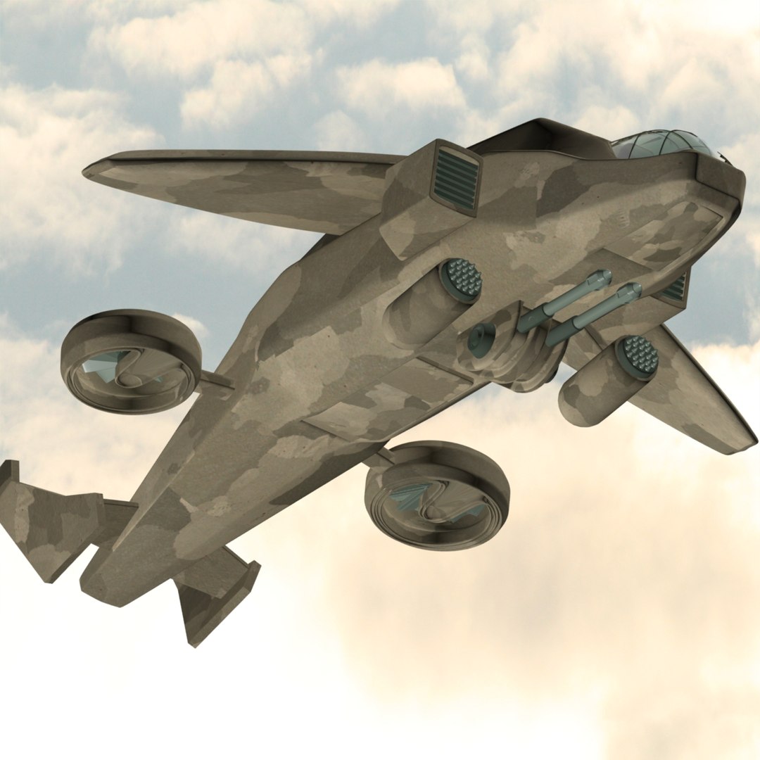 Modern Camouflage Vtol 3d Model