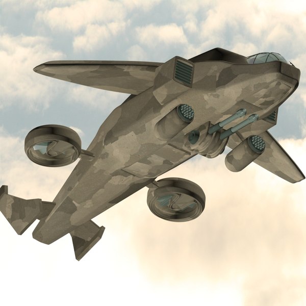 modern camouflage vtol 3d model
