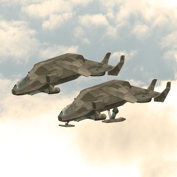 modern camouflage vtol 3d model
