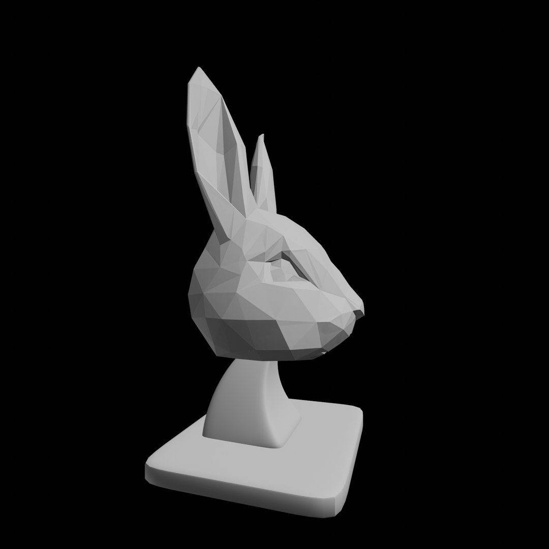 Geometric Rabbit Sculpture 3D Print Model Low Poly Bunny Art 3D Model ...