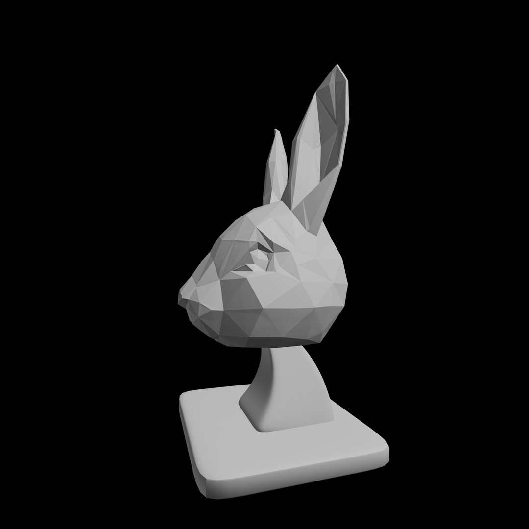 Geometric Rabbit Sculpture 3D Print Model Low Poly Bunny Art 3D Model ...