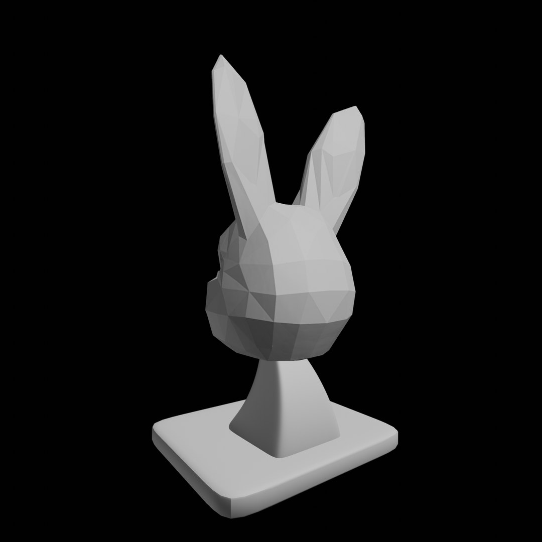 Geometric Rabbit Sculpture 3D Print Model Low Poly Bunny Art 3D Model ...
