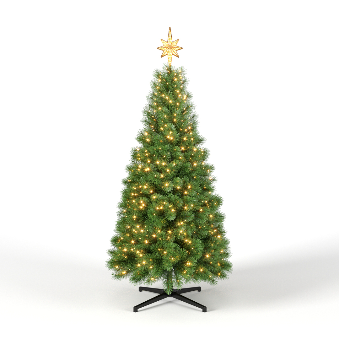 Christmas Tree With Animated Lights - 7 Feet Model - TurboSquid 1821268