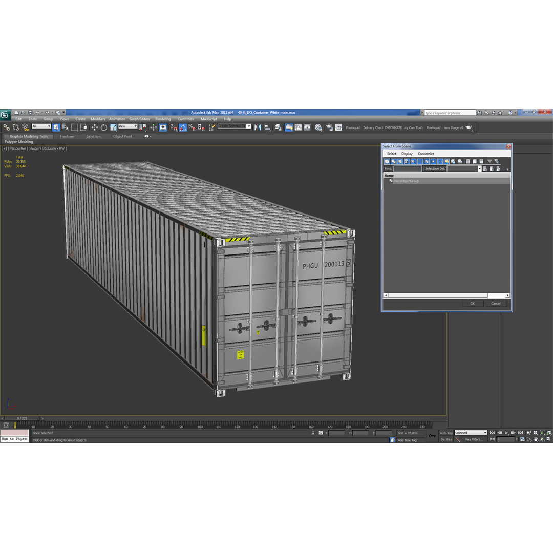 3d 40 ft iso container model